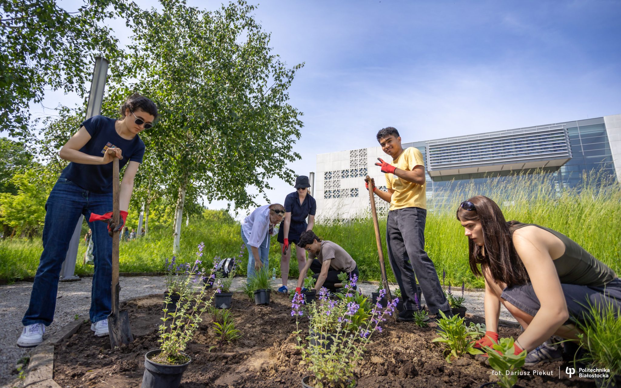 My Green University at Bialystok University of Technology. International volunteers planted ...